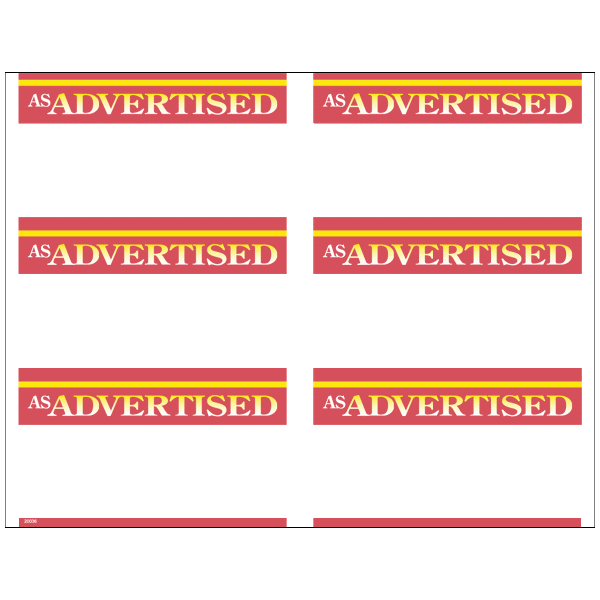 As Advertised 6up Sign – grocerysigns.com