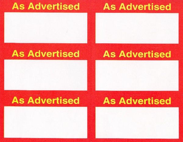 As Advertised Shelf Signs - Classic Colors – grocerysigns.com