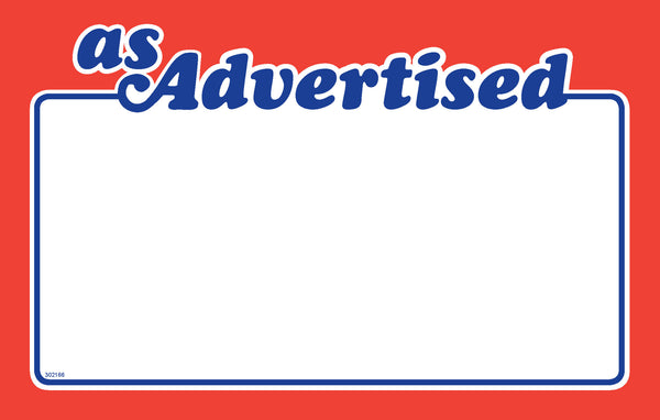 As Advertised Shelf Signs - 3 Sizes Available – grocerysigns.com
