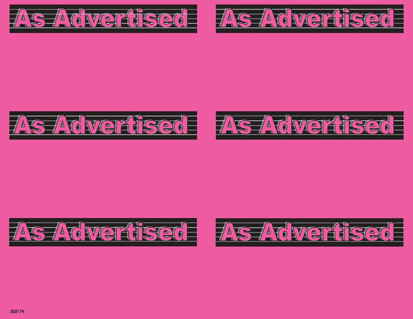 As Advertised 6up Sign - #302174 - Multiple Color Options ...
