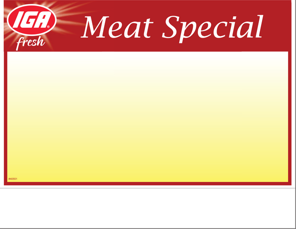 IGA Meat Special Shelf Sign - 1up – grocerysigns.com