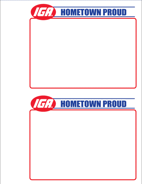 IGA Hometown Proud Shelf Sign - 2up – grocerysigns.com