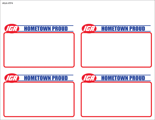 IGA Hometown Proud Shelf Sign - 4up – grocerysigns.com