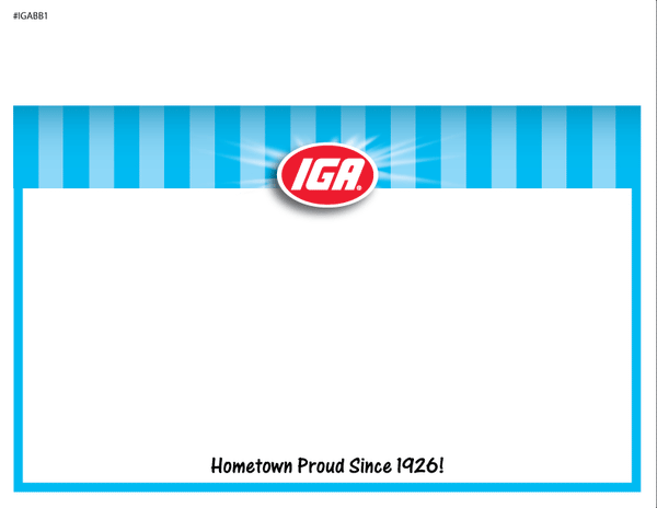 IGA Blue Border Shelf Sign 1up – grocerysigns.com