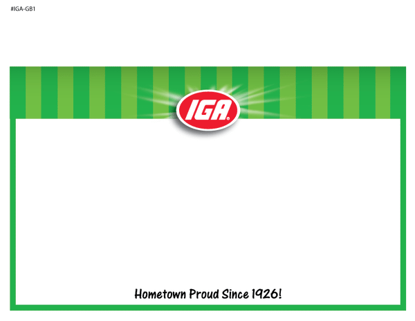 IGA Green Border Shelf Sign - 1up – grocerysigns.com